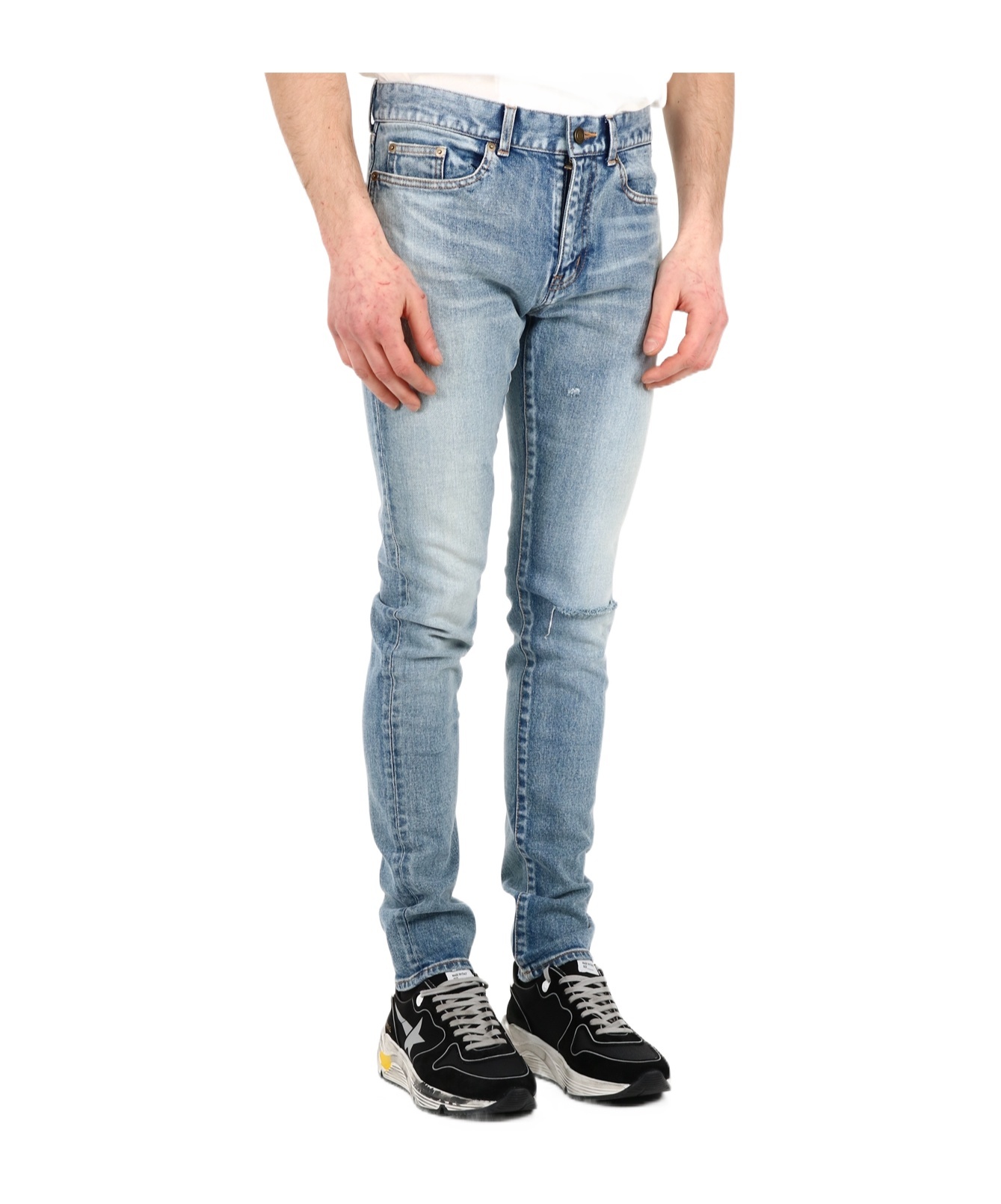 SAINT LAURENT Saint Laurent Distressed Skinny Jeans